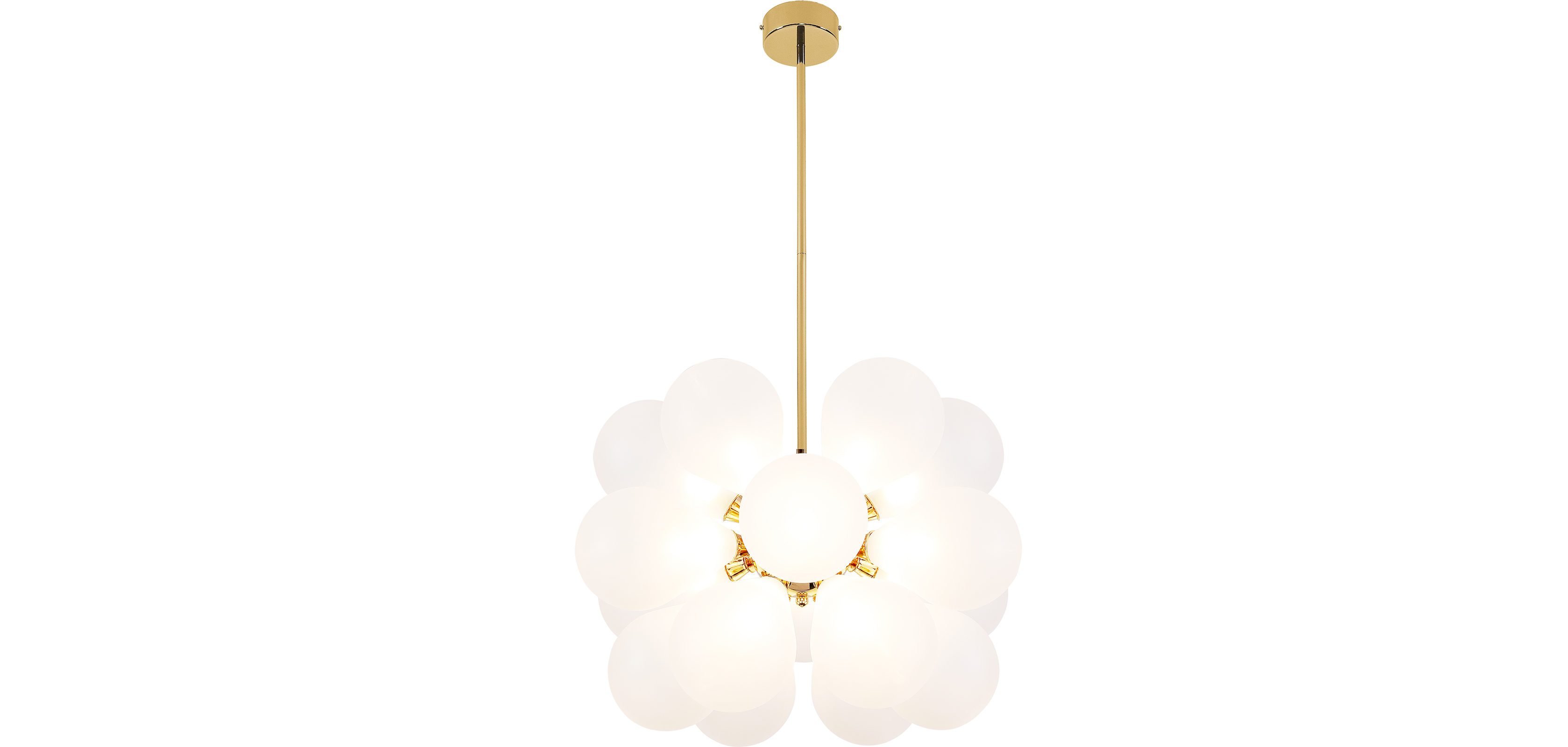 Buy Jacobella 18 bulbs suspension lamp - Metal and glass in the UK ...