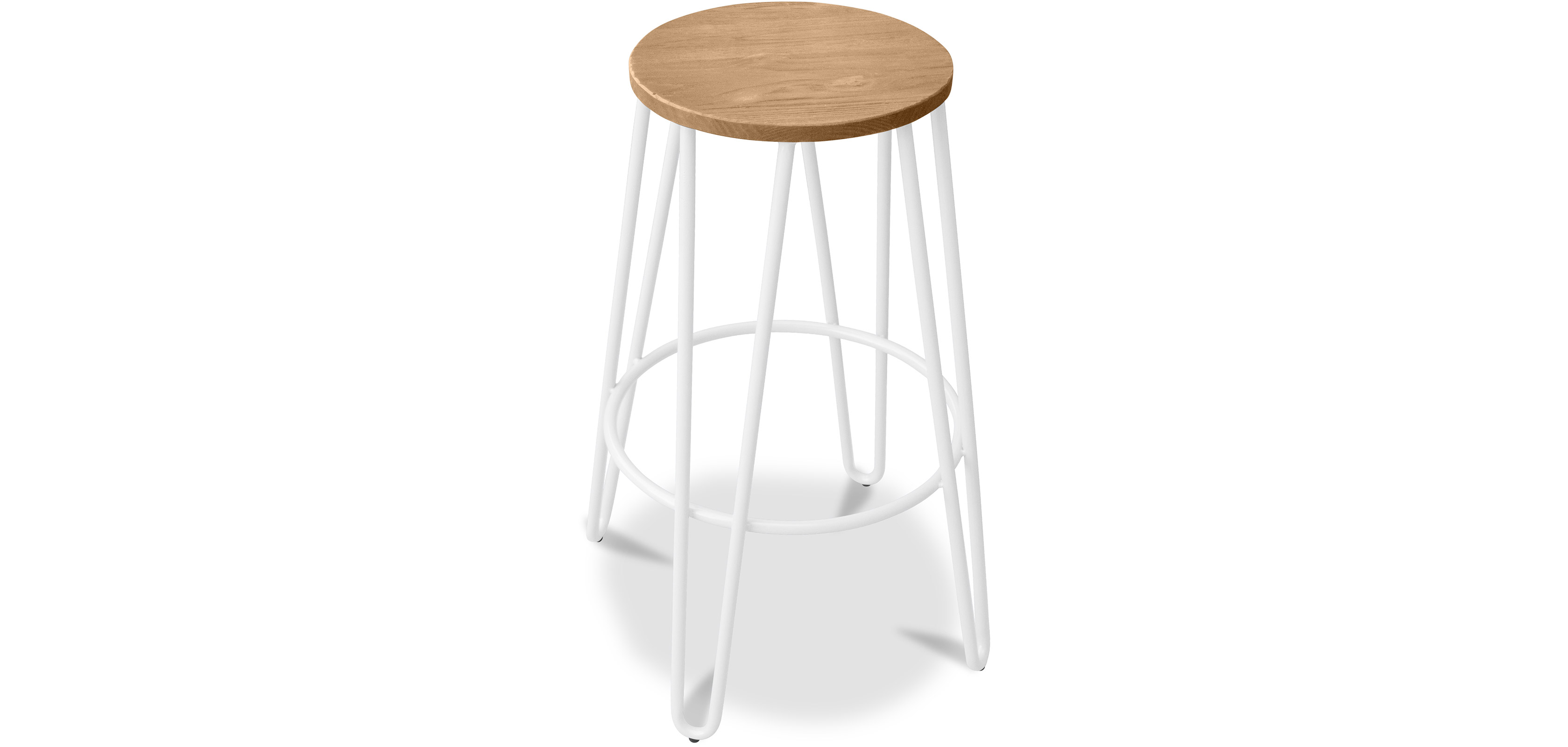 Buy Hairpin Stool - 74cm - Light wood and metal White 59487 in the UK ...