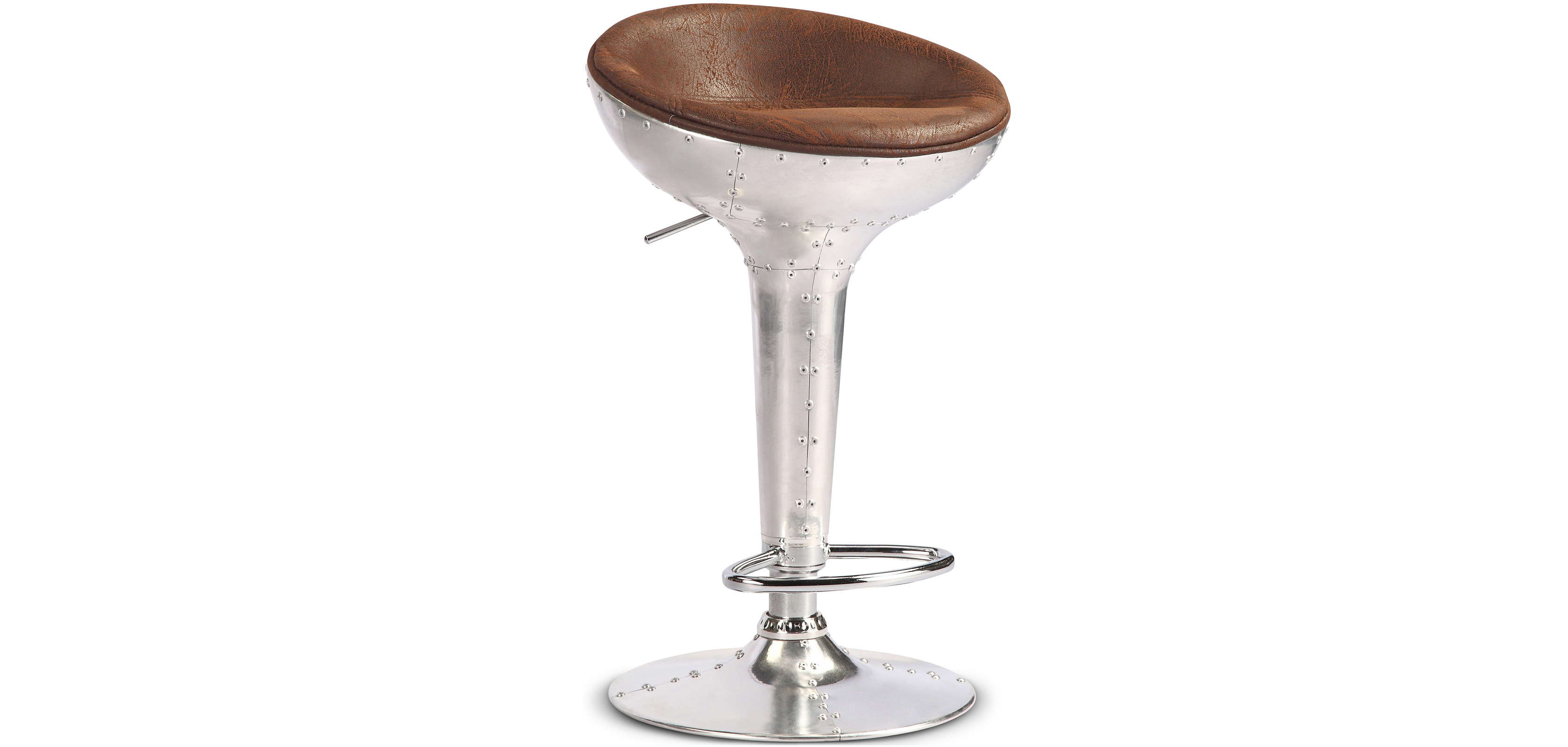 Buy Aviator Bar Stool - Microfibre in Imitation Weathered Leather in ...