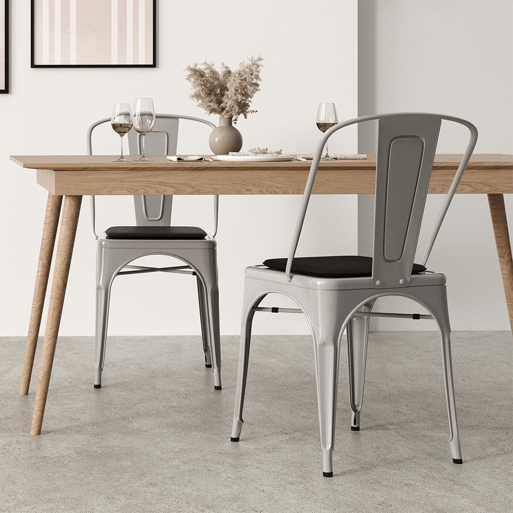Buy Dining chair Bistrot Metalix Industrial Square Metal - New Edition ...