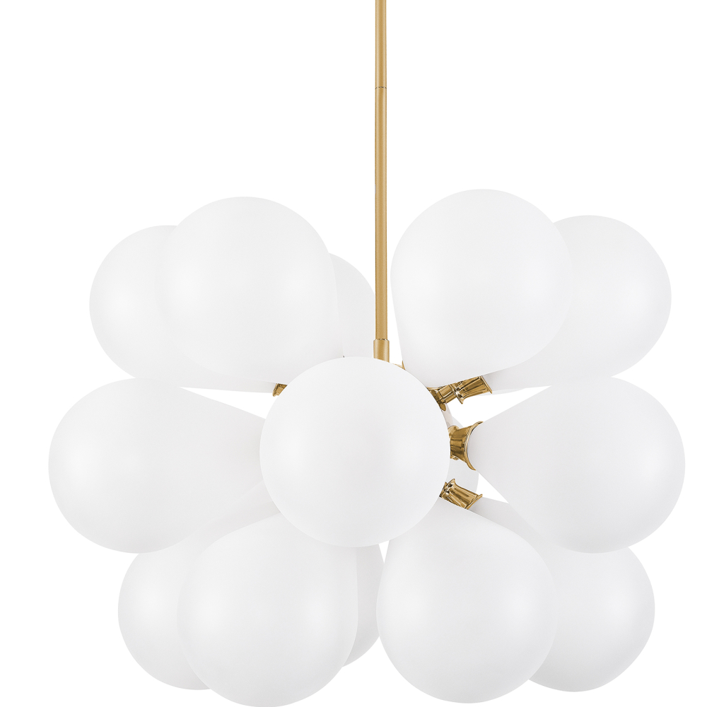 Buy Jacobella 18 bulbs suspension lamp - Metal and glass in the UK ...