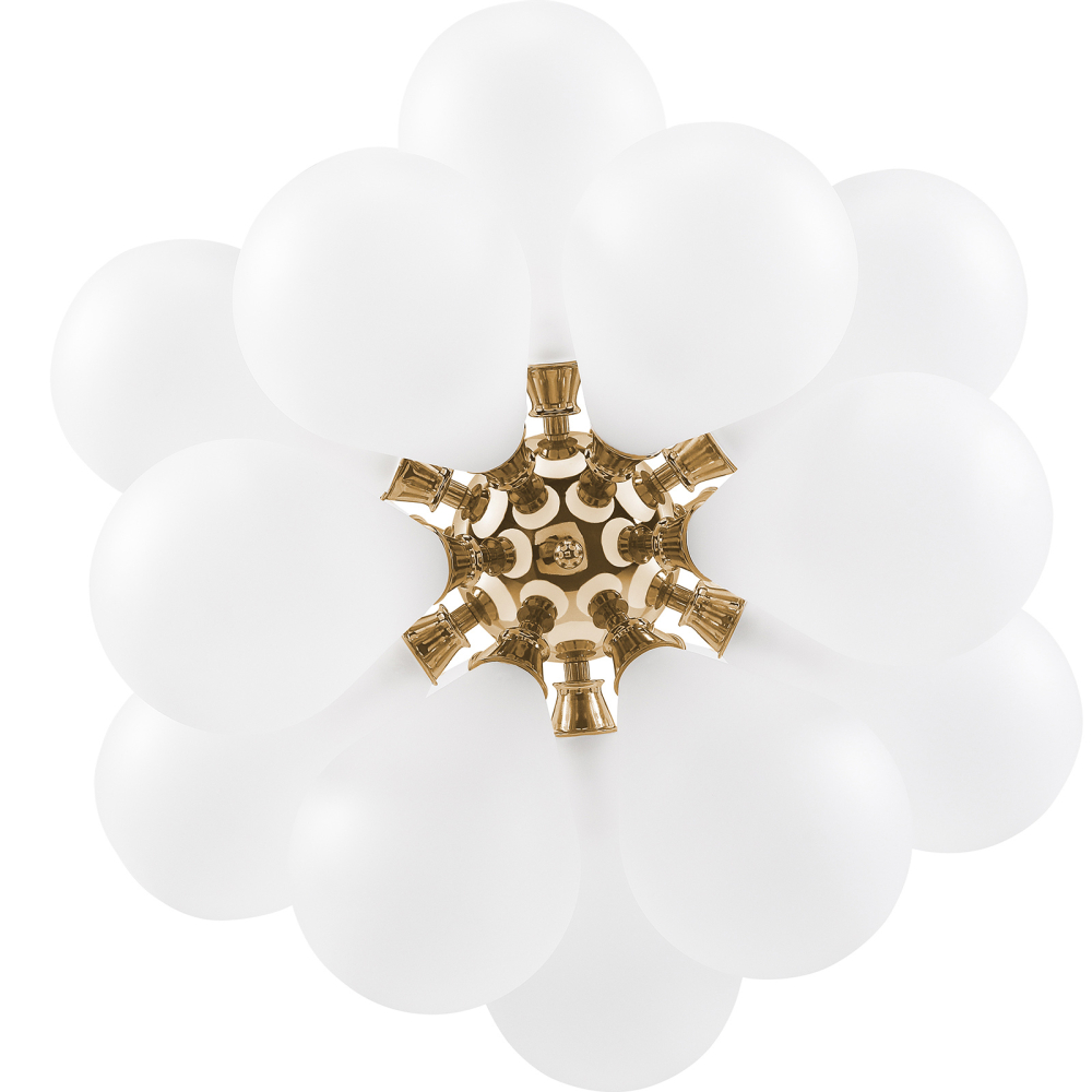 Buy Jacobella 18 bulbs suspension lamp - Metal and glass in the UK ...