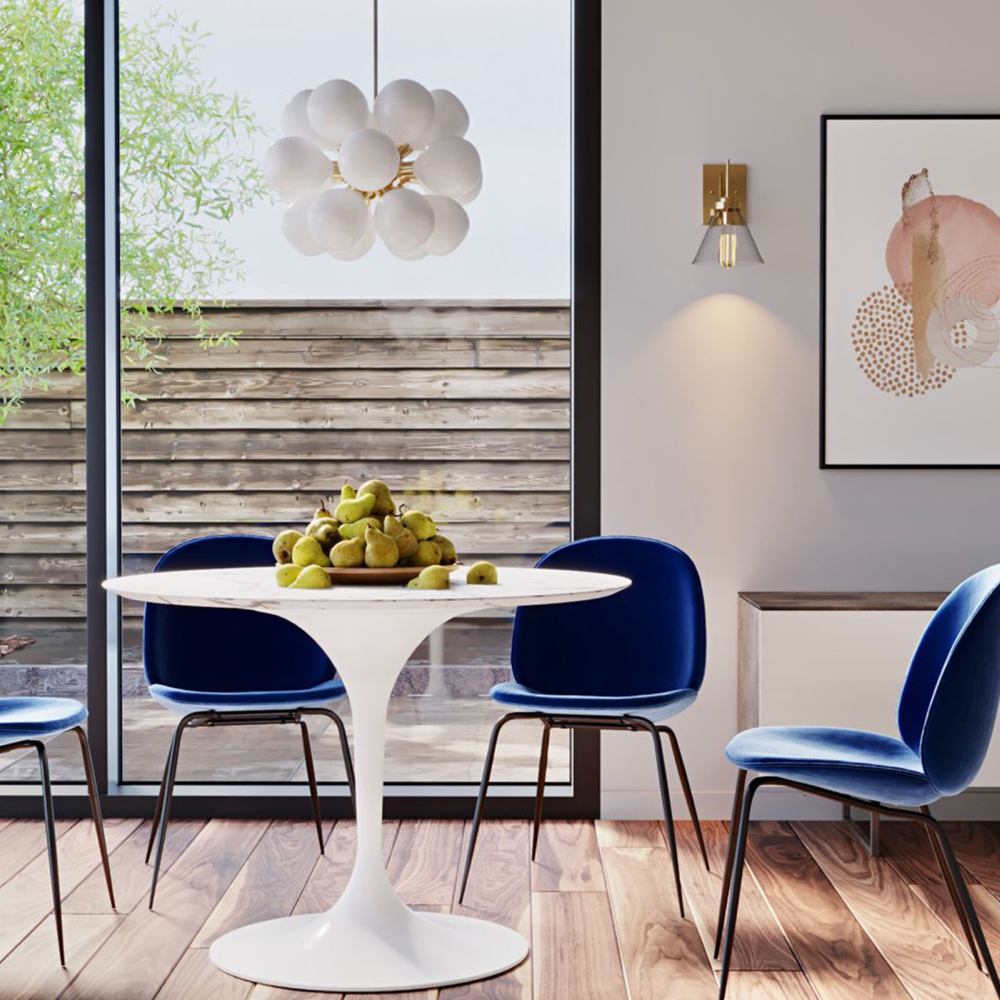 Buy Jacobella 18 bulbs suspension lamp - Metal and glass in the UK ...