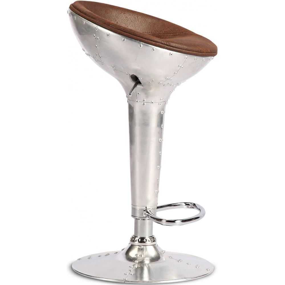 Buy Aviator Bar Stool - Microfibre in Imitation Weathered Leather in ...