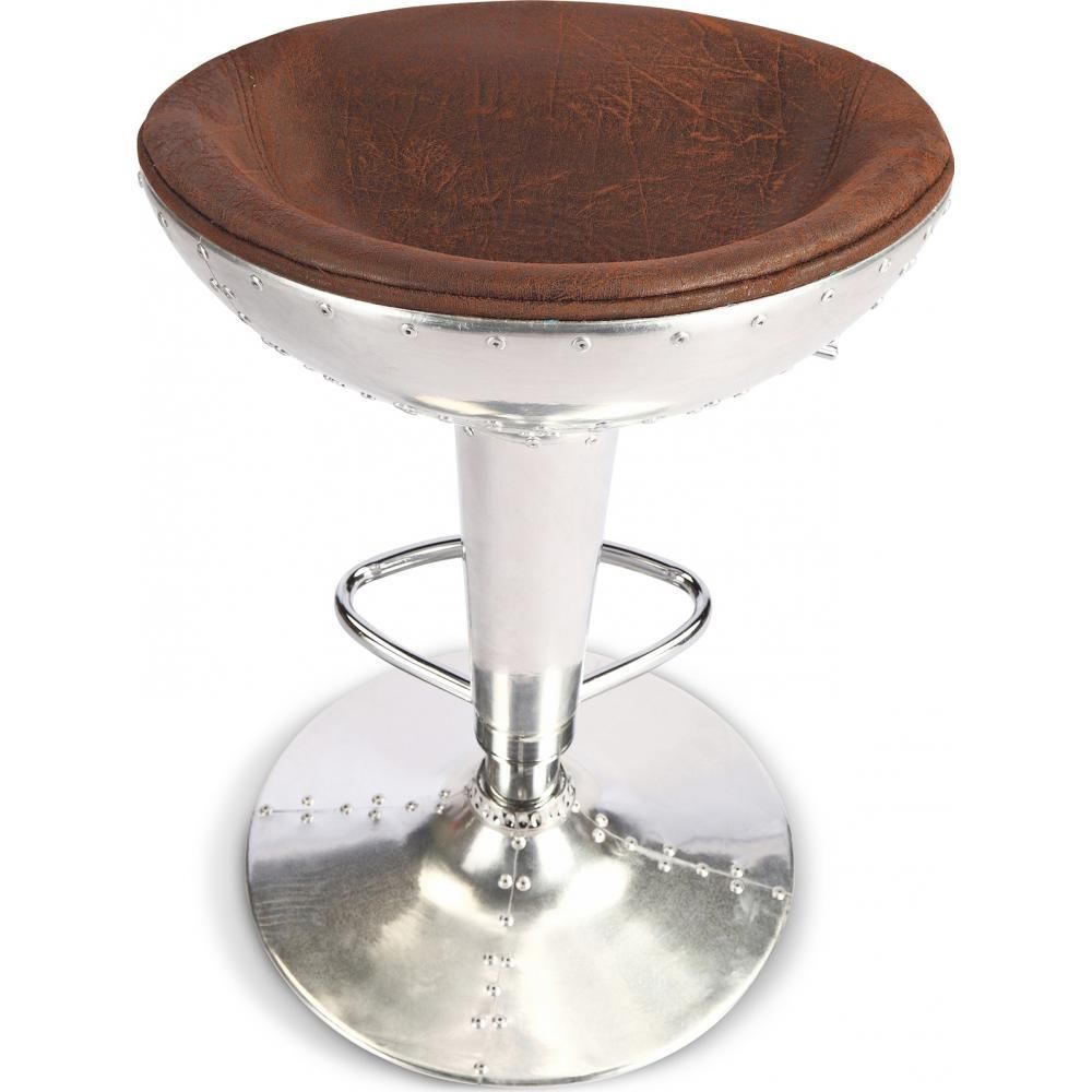 Buy Aviator Bar Stool - Microfibre in Imitation Weathered Leather in ...