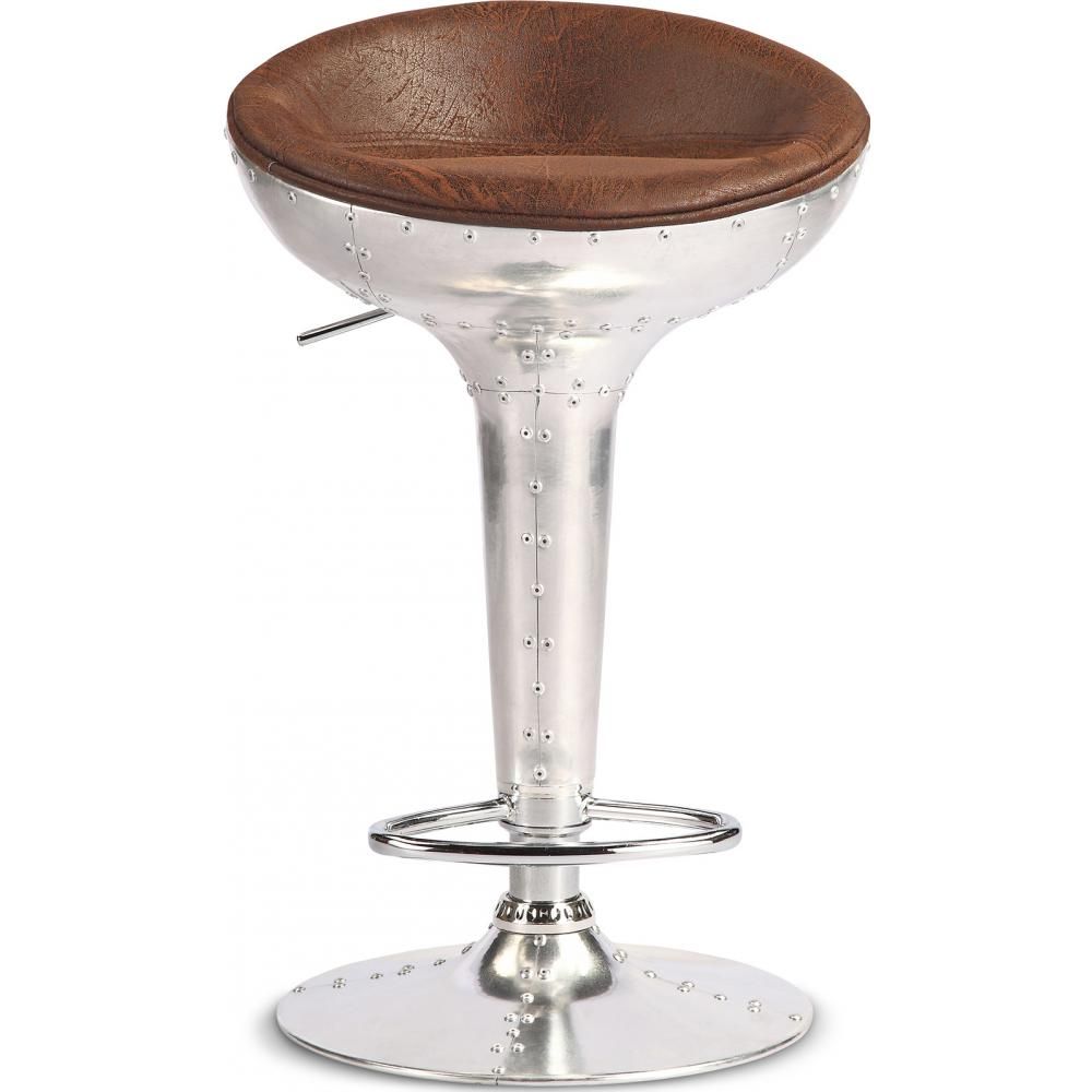 Buy Aviator Bar Stool - Microfibre in Imitation Weathered Leather in ...
