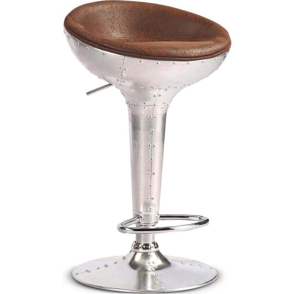 Buy Aviator Bar Stool - Microfibre in Imitation Weathered Leather in ...