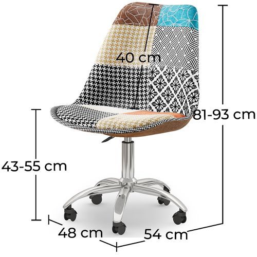 Swivel Office Chair Patchwork Upholstery Patty