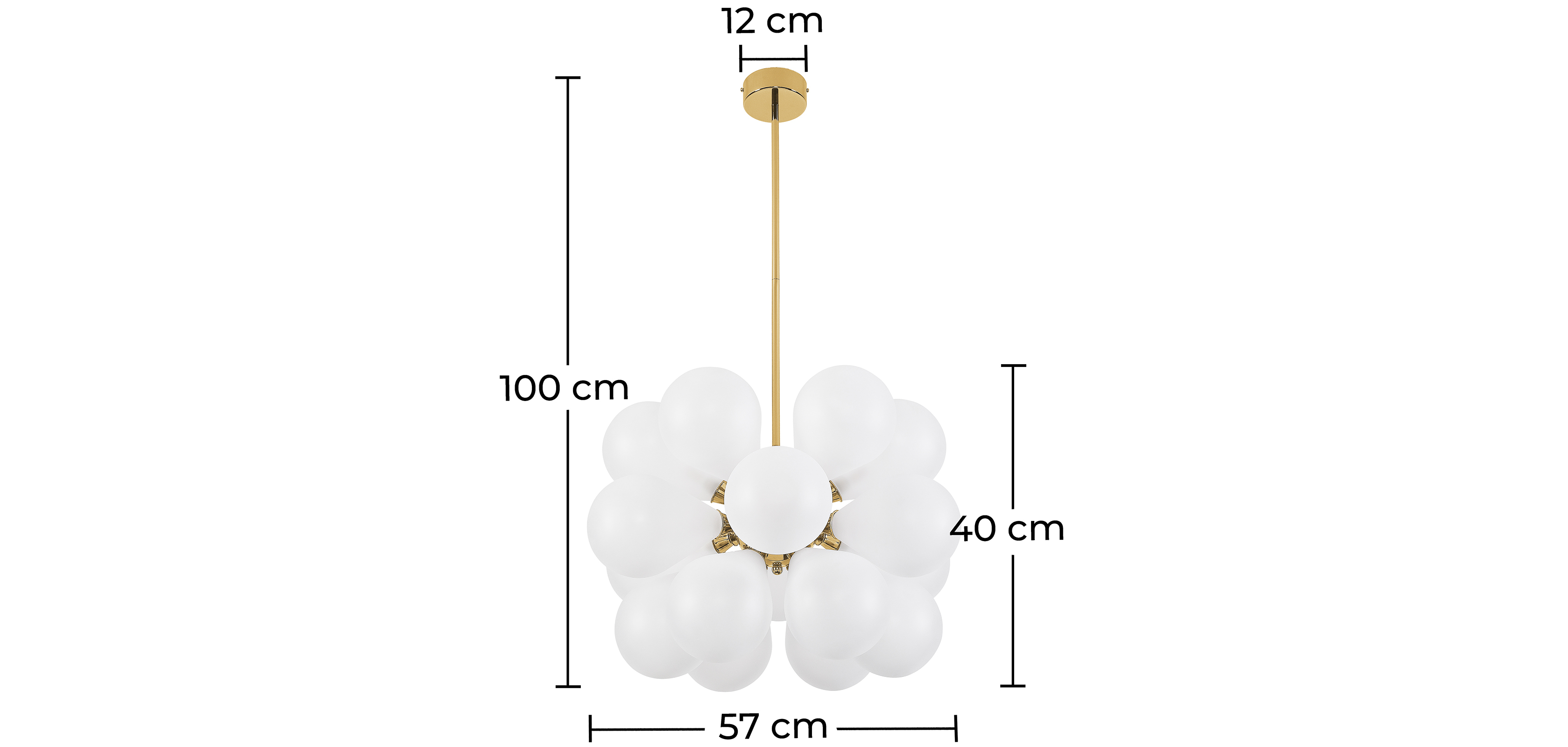 Buy Jacobella 18 bulbs suspension lamp - Metal and glass White 59344 in ...
