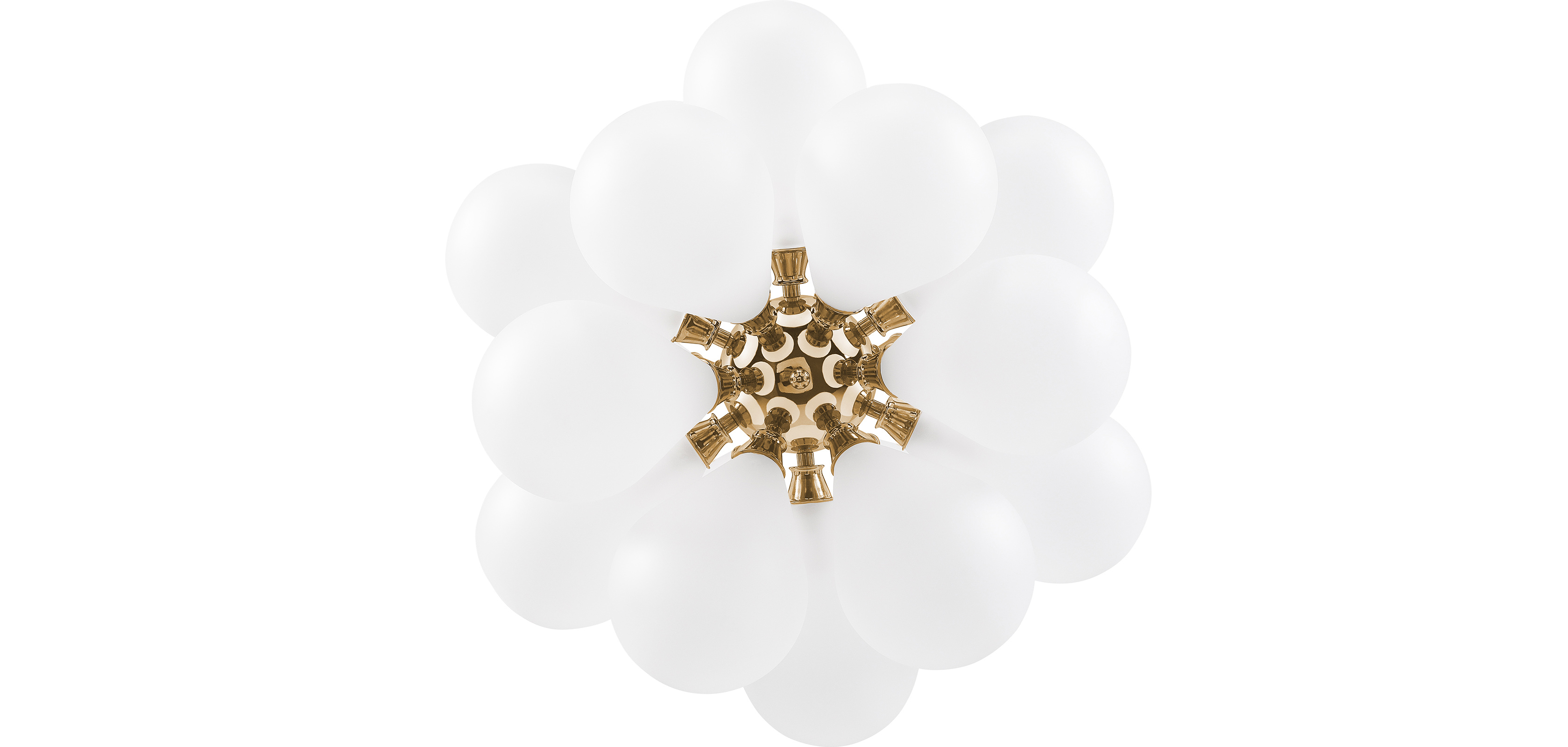 Buy Jacobella 18 bulbs suspension lamp - Metal and glass White 59344 in ...