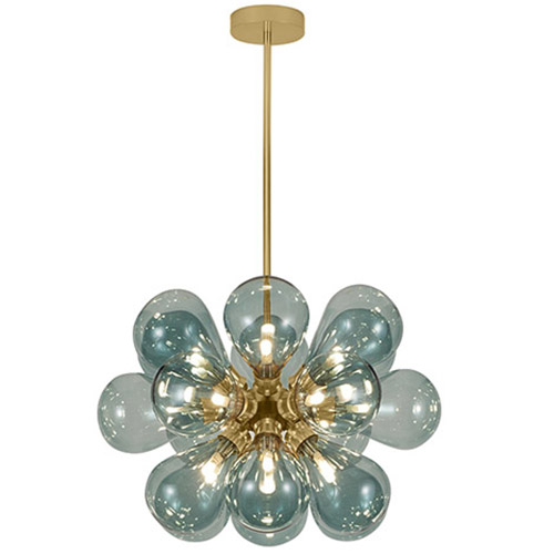 Buy Jacobella 18 bulbs suspension lamp - Metal and glass in the UK ...