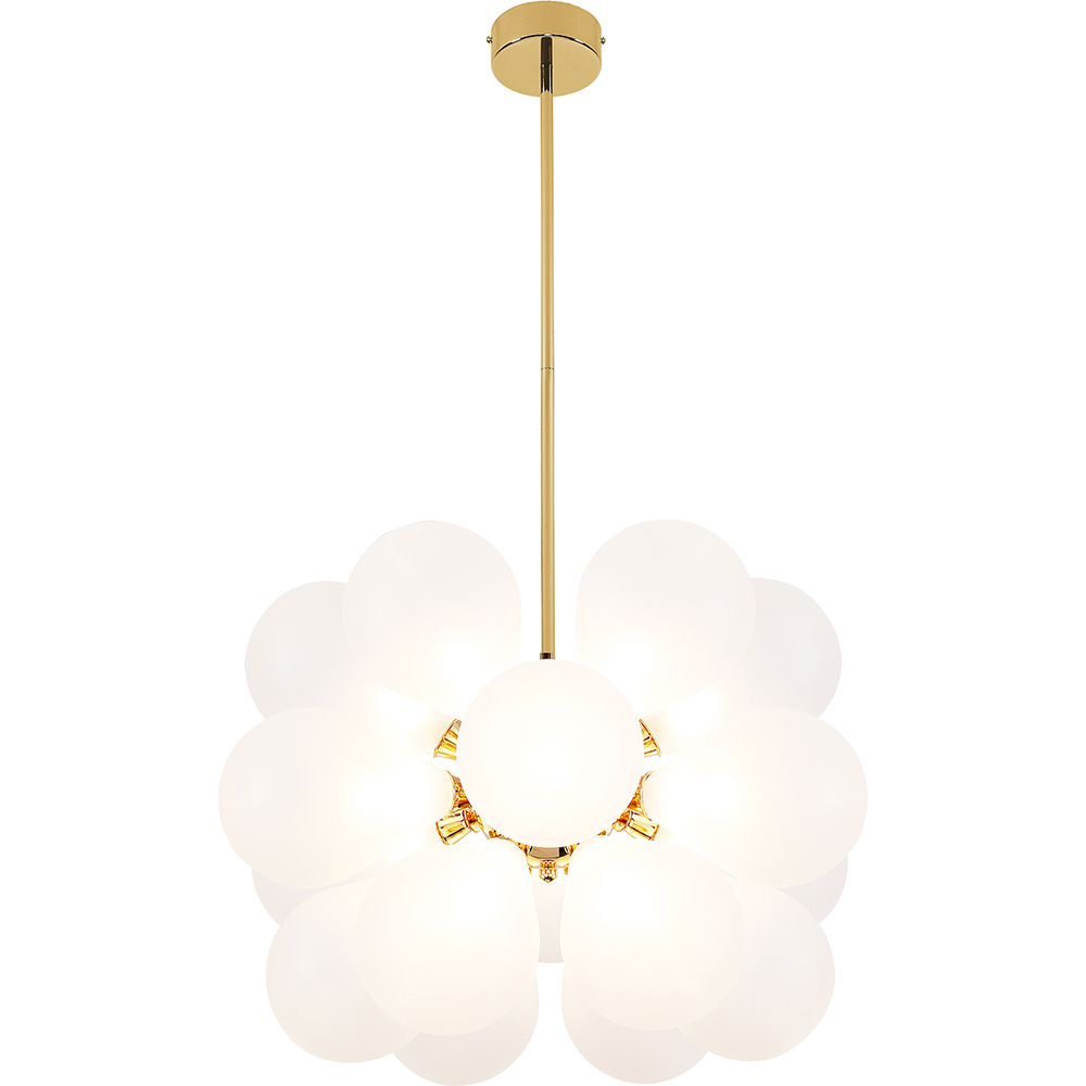 Buy Jacobella 18 bulbs suspension lamp - Metal and glass in the UK ...