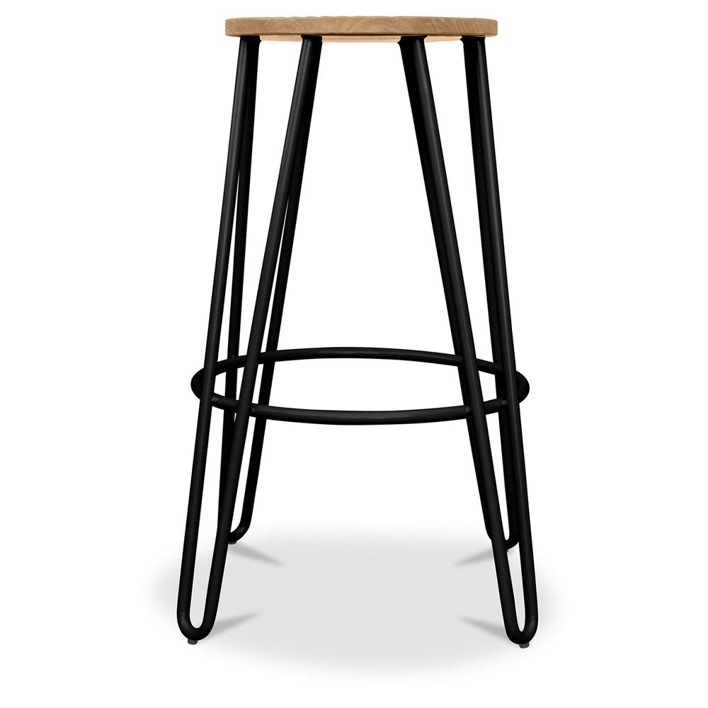 Buy Hairpin Stool - 74cm - Light wood and metal in the UK | MyFaktory